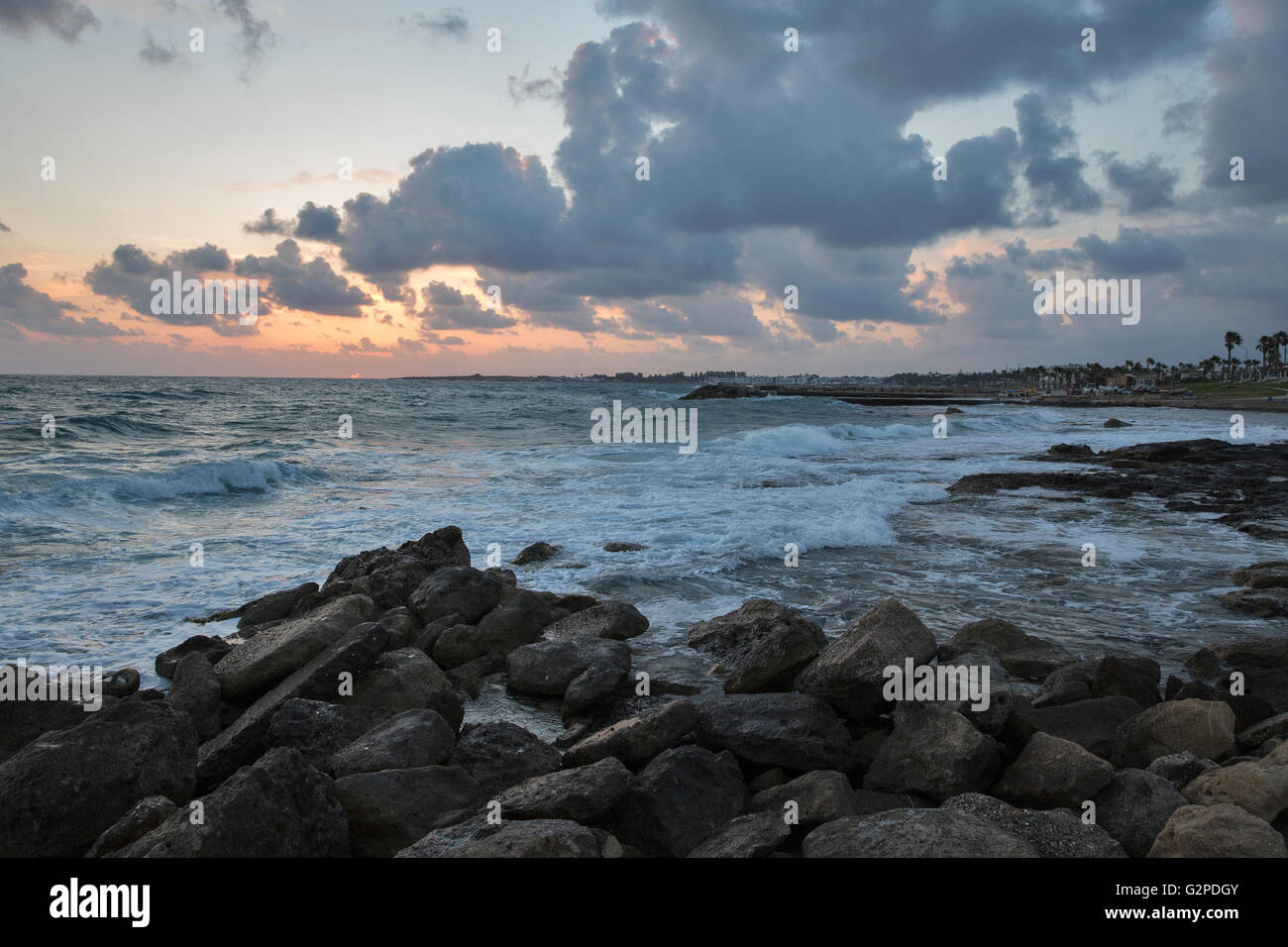 Beautiful windy sunset sea in hi-res stock photography and images - Alamy