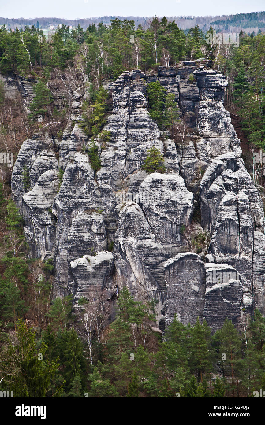 Rock formations in Saxon Switzerland, Germany Stock Photo - Alamy
