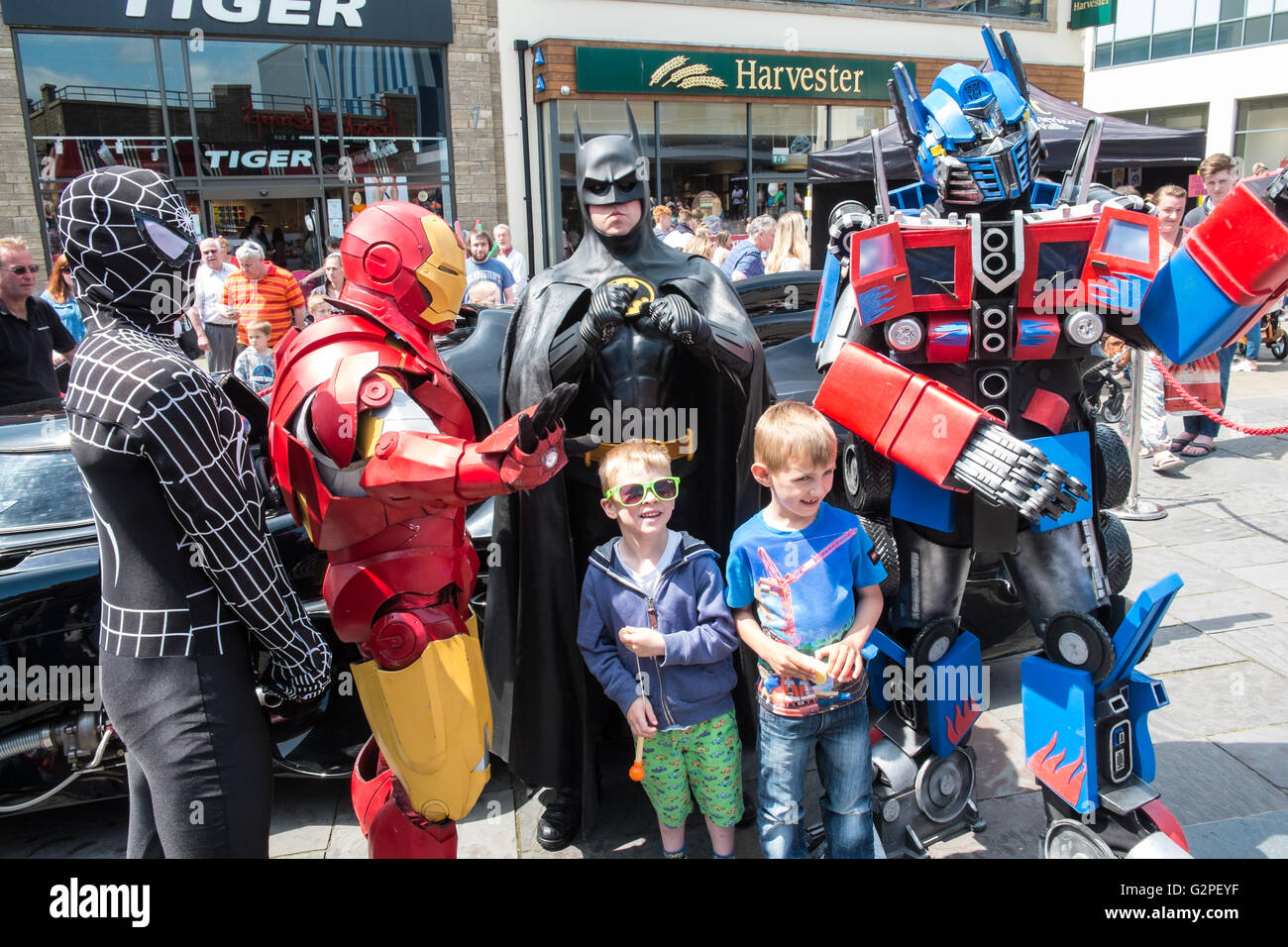 Carmarthenshire, Wales, UK. 1st June, 2016. On a sunny day comic hero ...