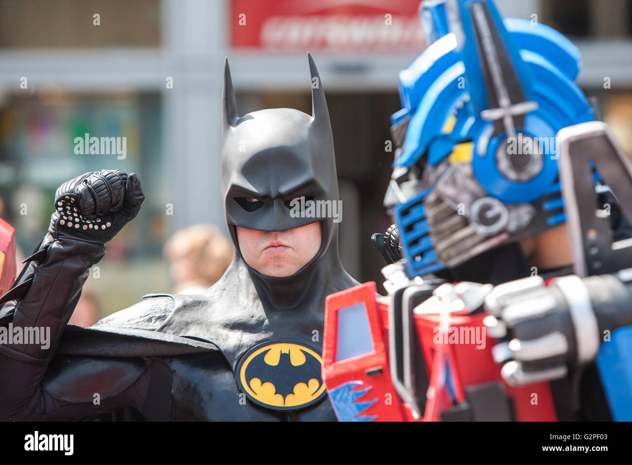 Carmarthenshire, Wales, UK. 1st June, 2016. On a sunny day comic hero ...
