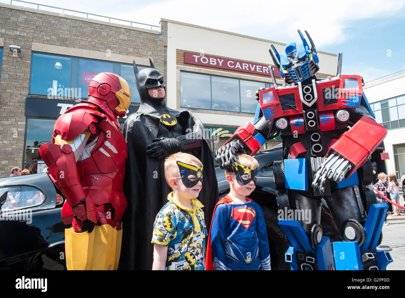 Carmarthenshire, Wales, UK. 1st June, 2016. On a sunny day comic hero ...