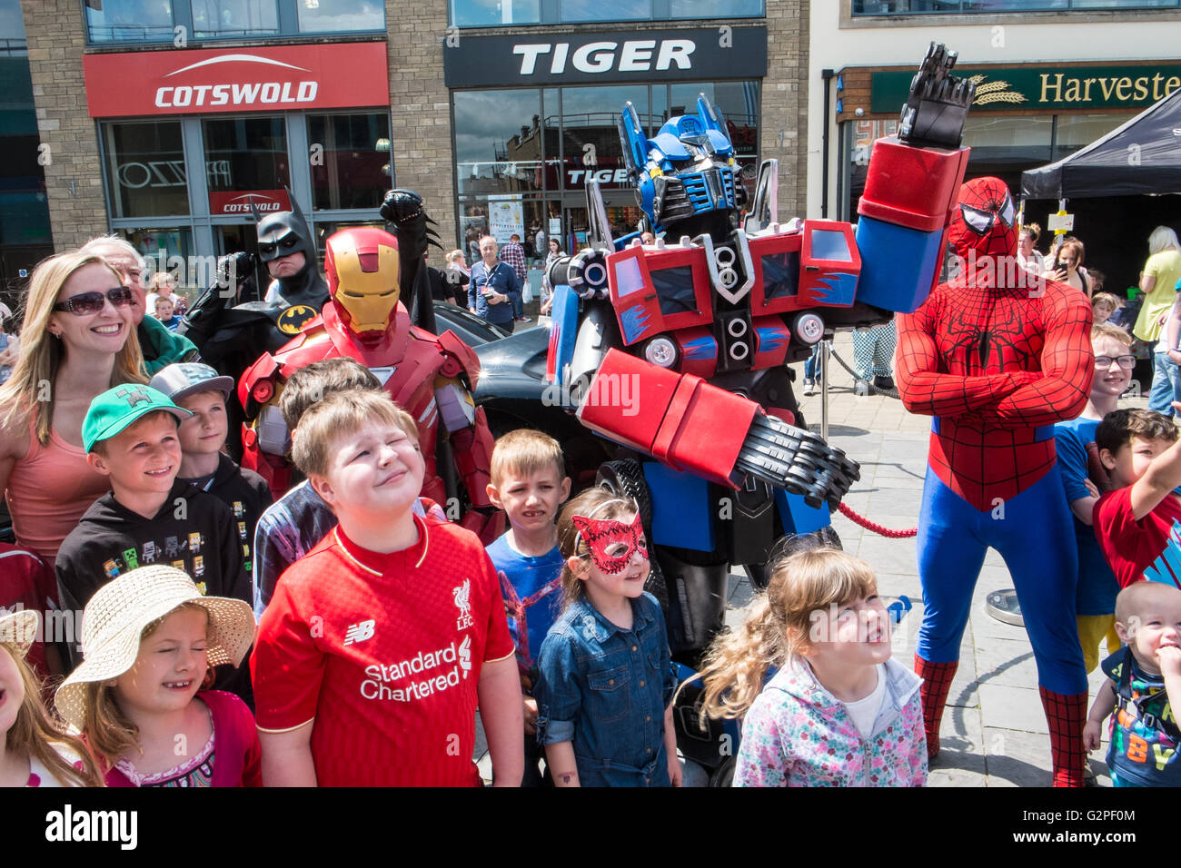 Carmarthenshire, Wales, UK. 1st June, 2016. On a sunny day comic hero ...