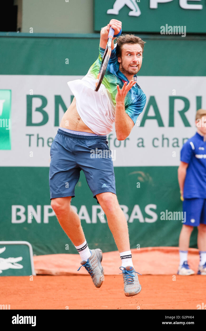 Paris, France. 1st June, 2016. Ernests Gulbis (LAT) Tennis : Ernests ...