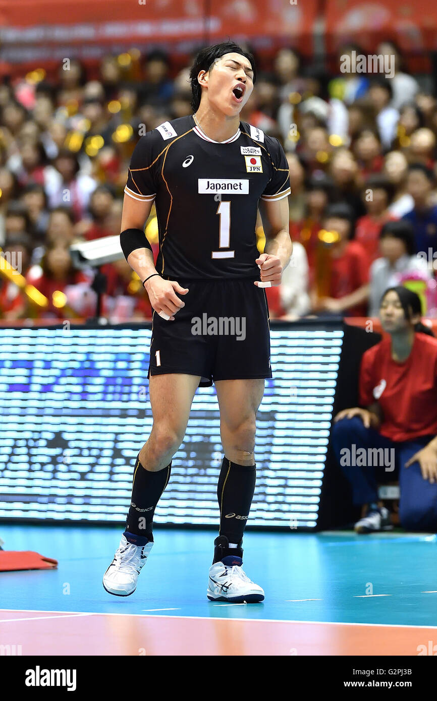 Tokyo, Japan. 1st June, 2016. Kunihiro Shimizu (JPN) Volleyball : Men's ...