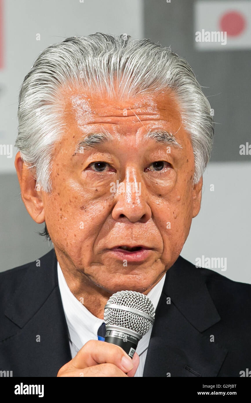 Japan Sailing Federation (JSAF) chairman Hirobumi Kawano speaks during ...