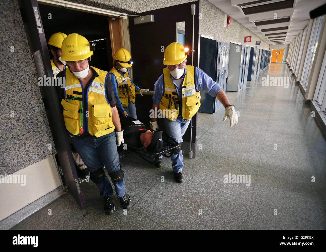 Burnaby, Canada. 1st June, 2016. Emergency team members rescue an ...