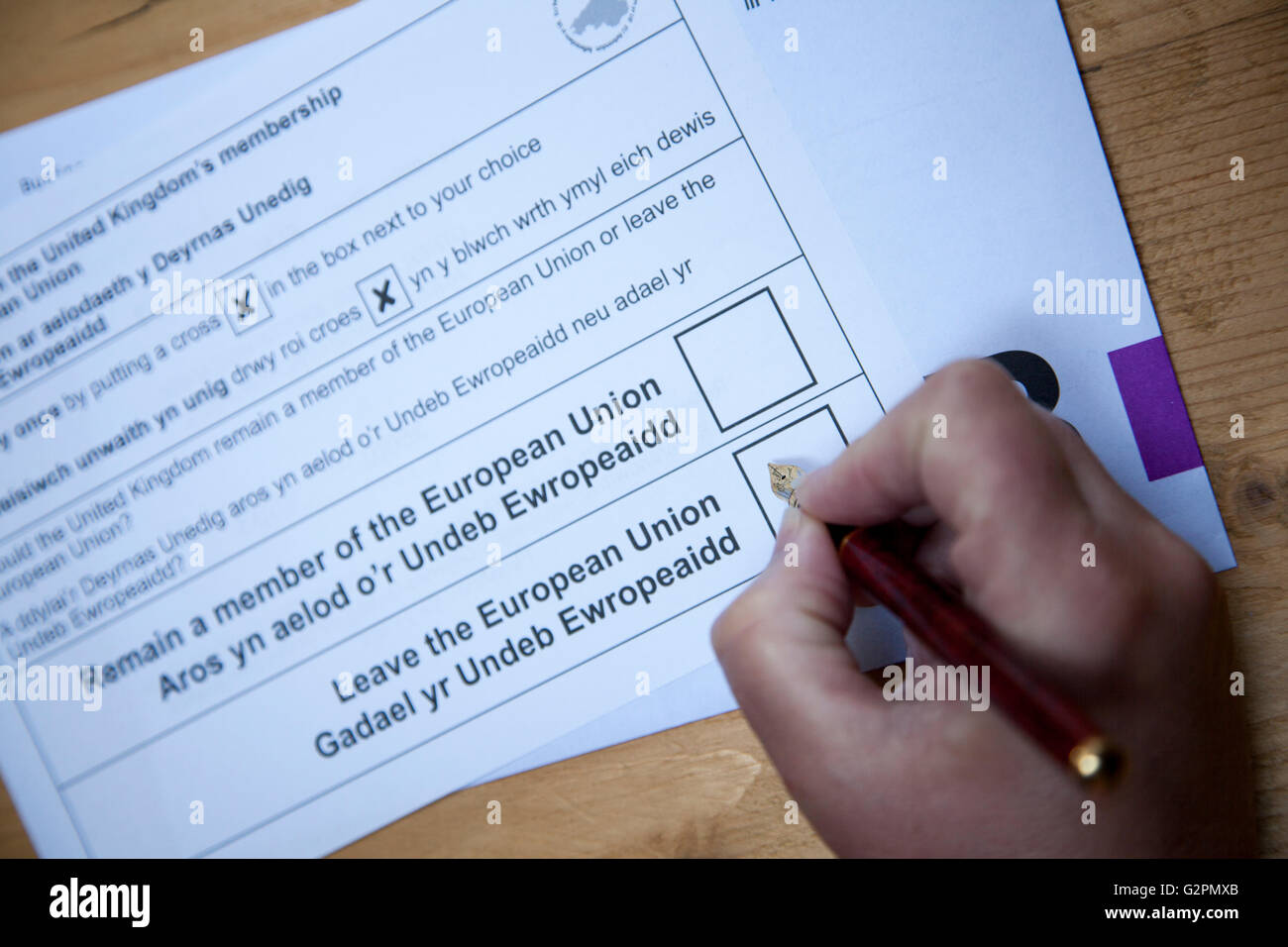 Person signing referendum vote hi-res stock photography and images - Alamy