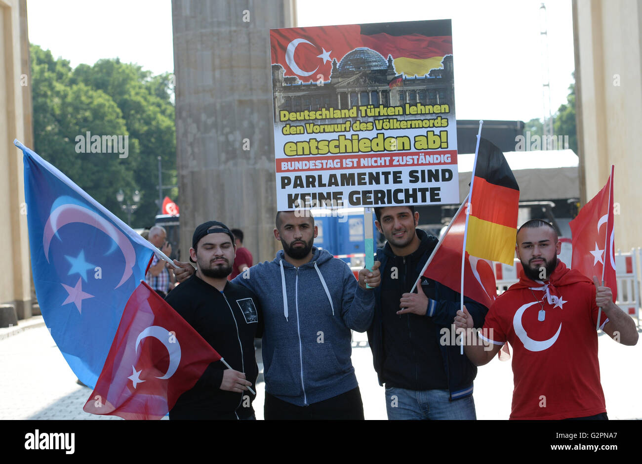Berlin, Germany. 01st June, 2016. People with German and Turkish flags ...