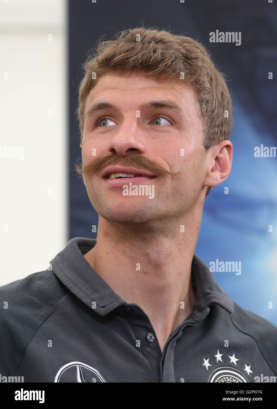 Ascona, Switzerland. 02nd June, 2016. Germany's Thomas Mueller gets a ...