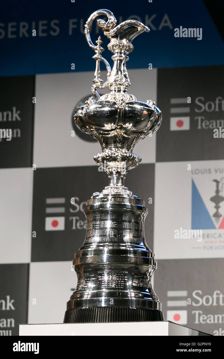 The America's Cup trophy on display during a news conference on June ...