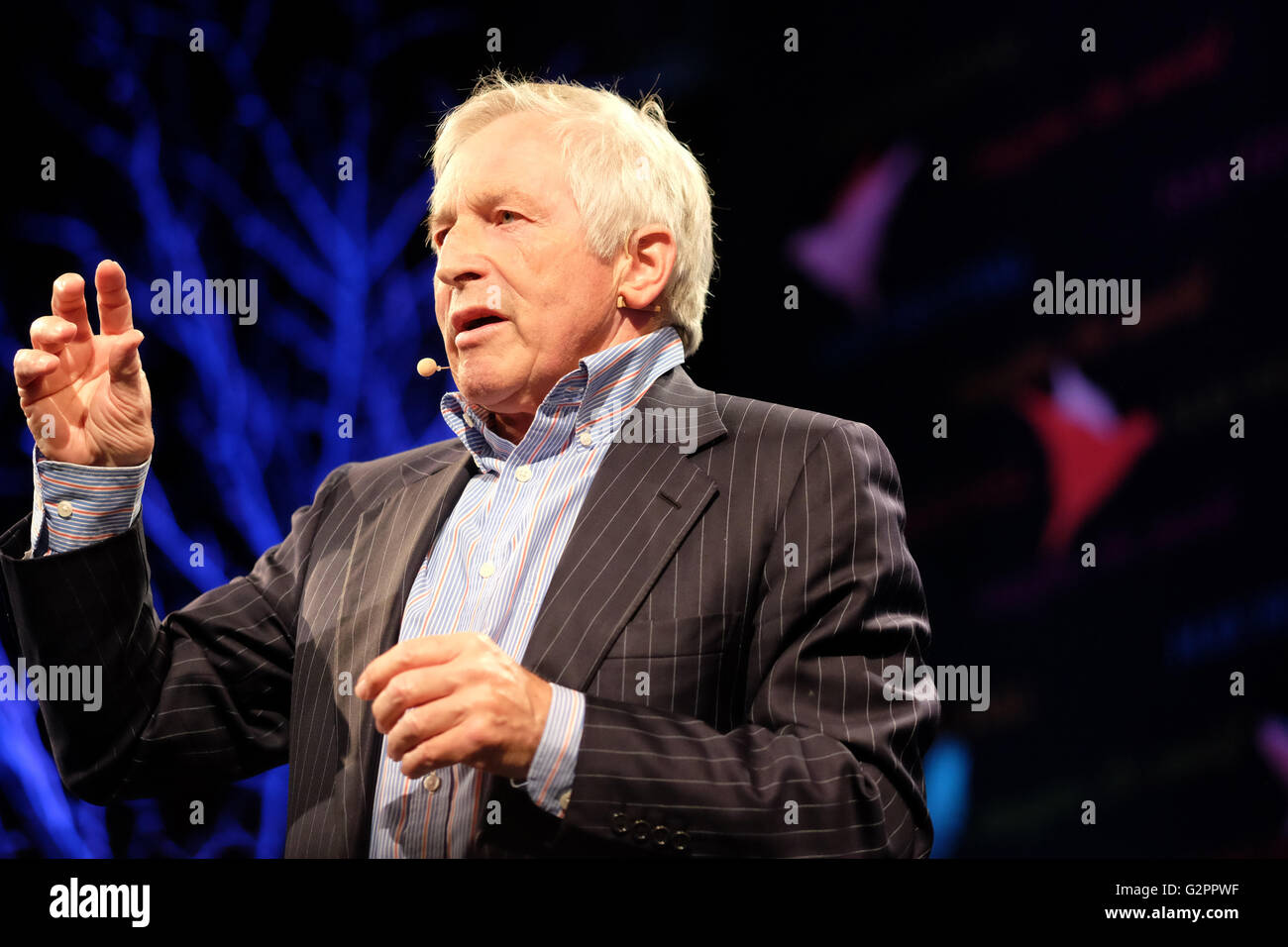 Hay Festival, Wales, UK - June 2016 - Jonathan Dimbleby talks about his ...