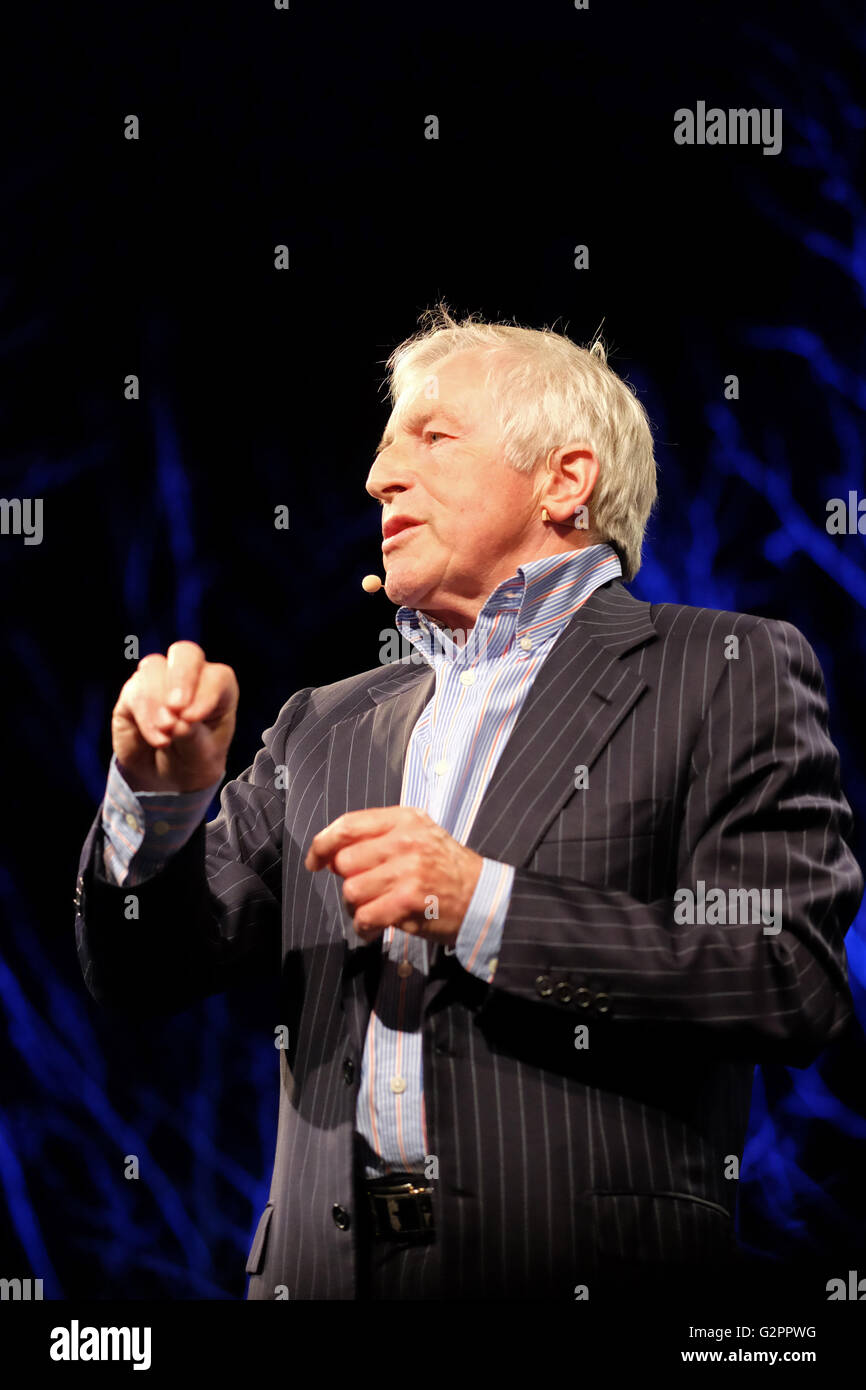 Hay Festival, Wales, UK - June 2016 - Jonathan Dimbleby talks about his ...