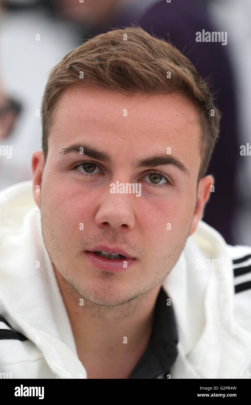 Ascona, Switzerland. 02nd June, 2016. Germany's Mario Goetze gives an ...