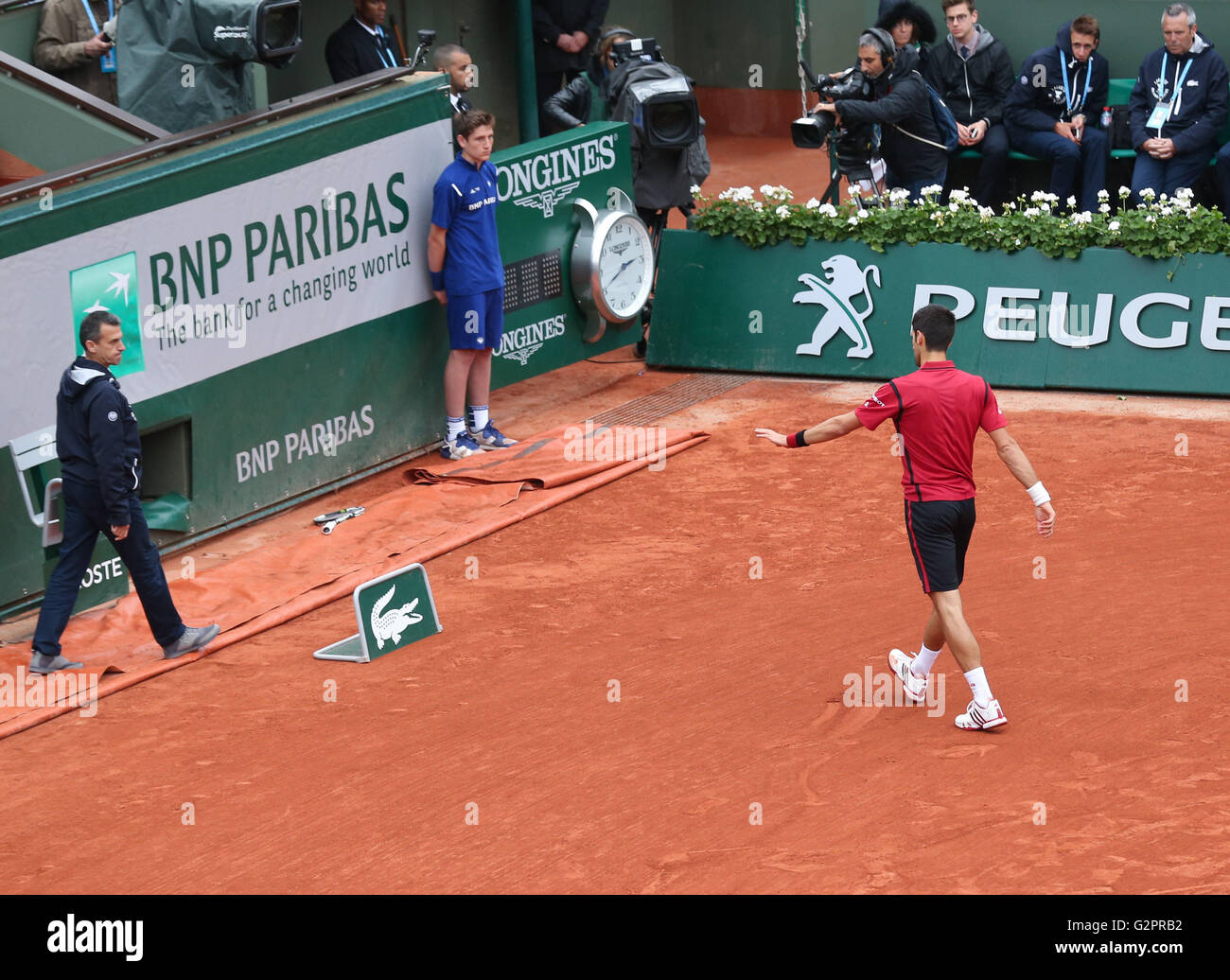 Paris, Paris. 2nd June, 2016. Novak Djokovic of Serbia smashes the ...