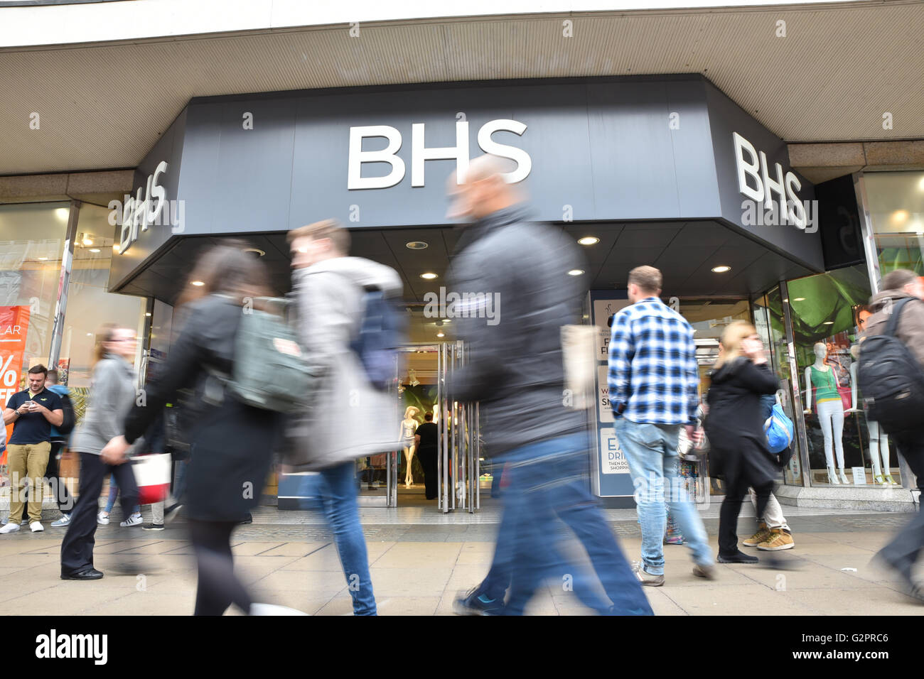 Oxford Street, London, UK. 2nd June 2016. BHS flagship store on Oxford ...