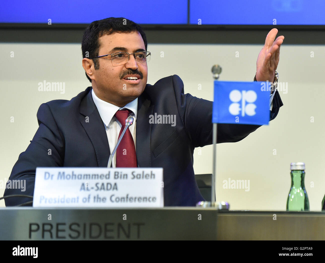 Vienna, Austria. 2nd June, 2016. Qatari Oil Minister Mohammed bin Saleh ...