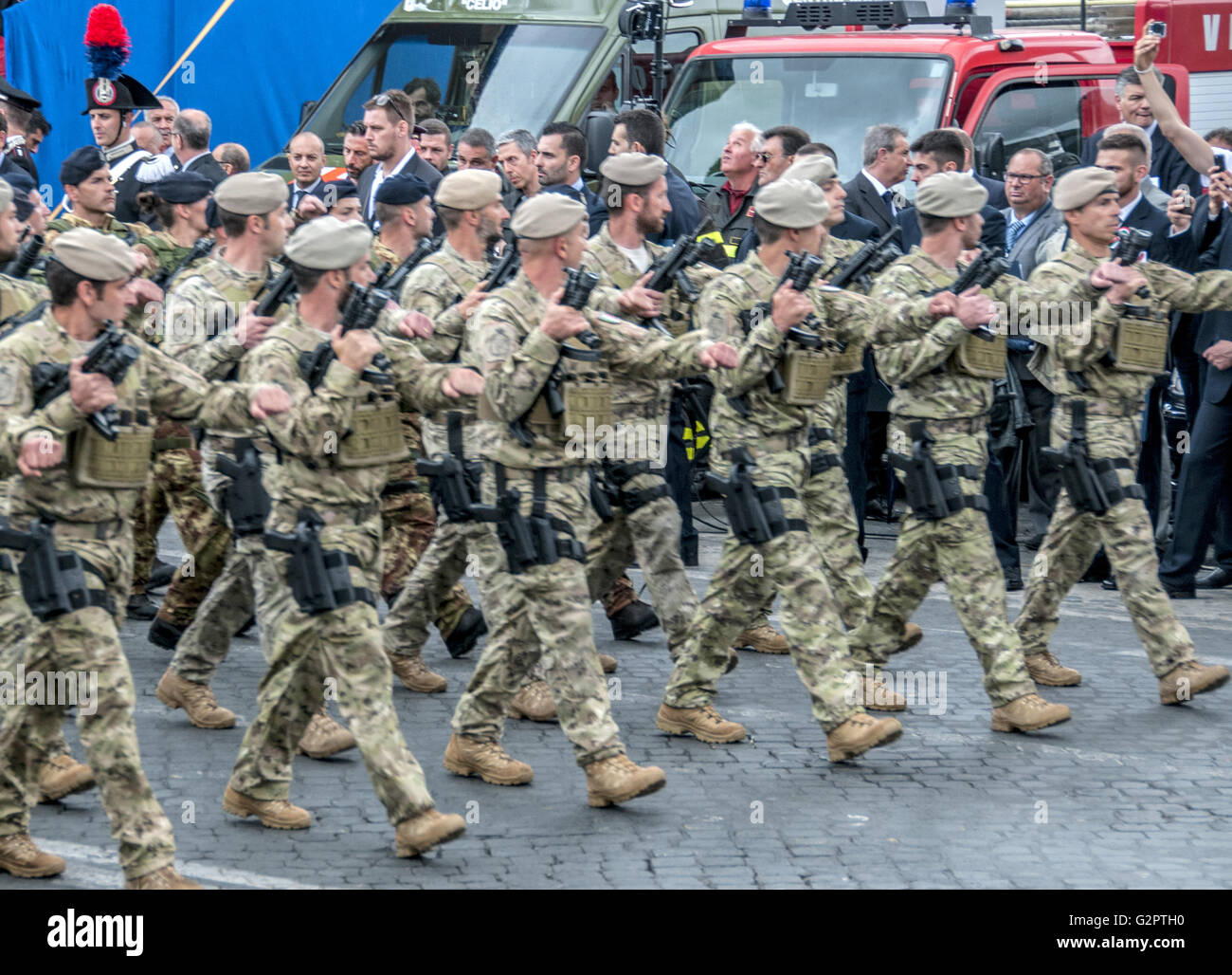 Military parade for the 70th anniversary of the birth of the Italian ...