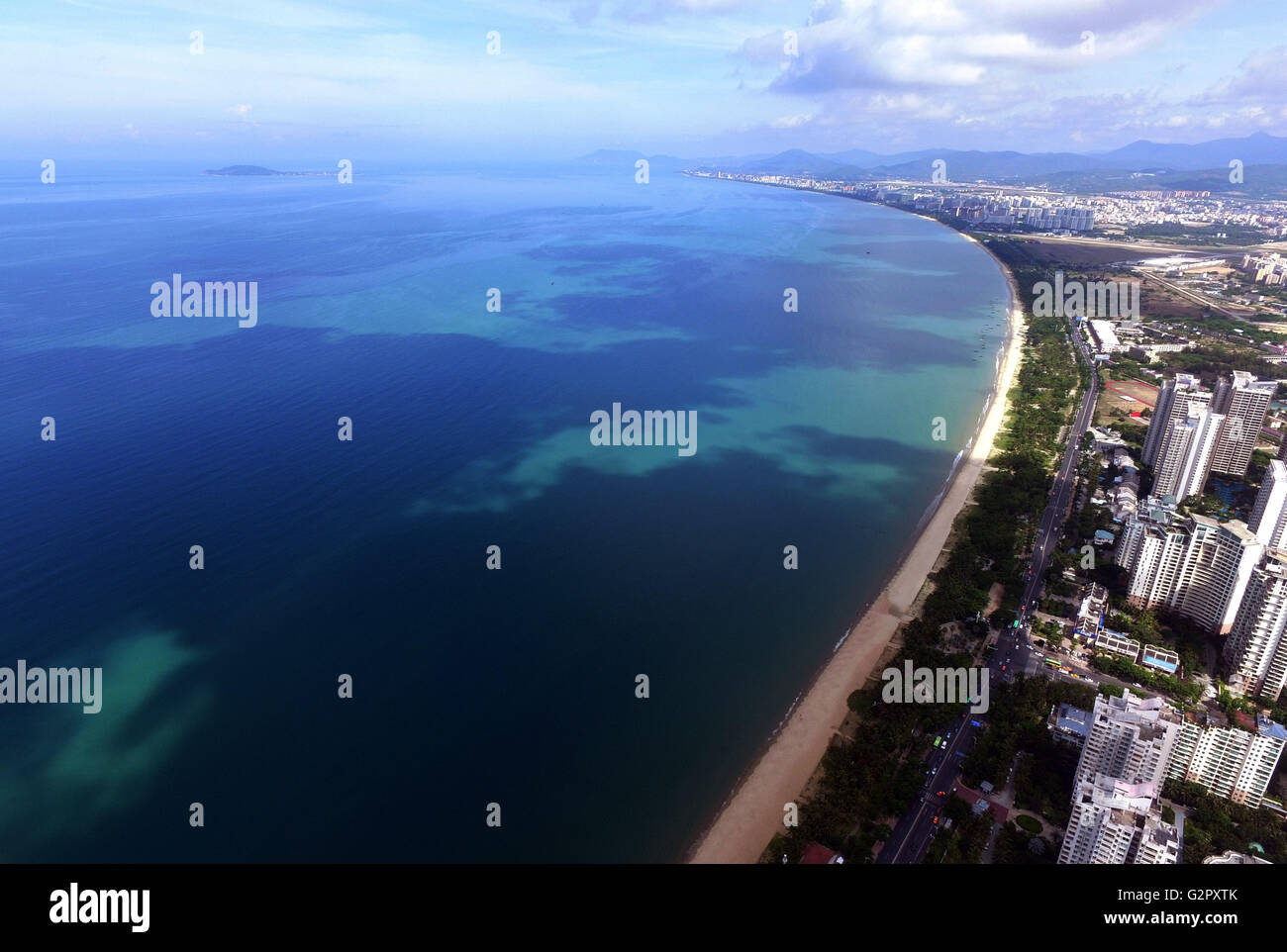 Haikou. 25th May, 2016. Photo taken on May 25, 2016 shows the seashore ...
