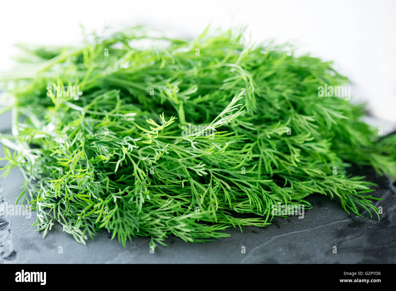 Bunch of fresh dill on a table Stock Photo - Alamy