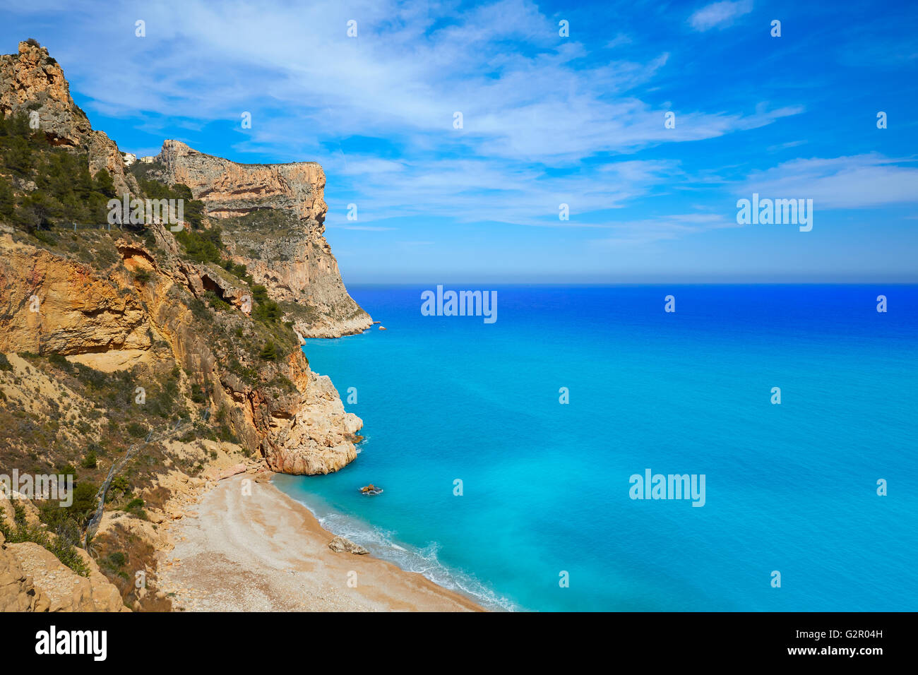 Cala del Moraig beach in Benitatxell of Alicante in Spain Stock Photo ...