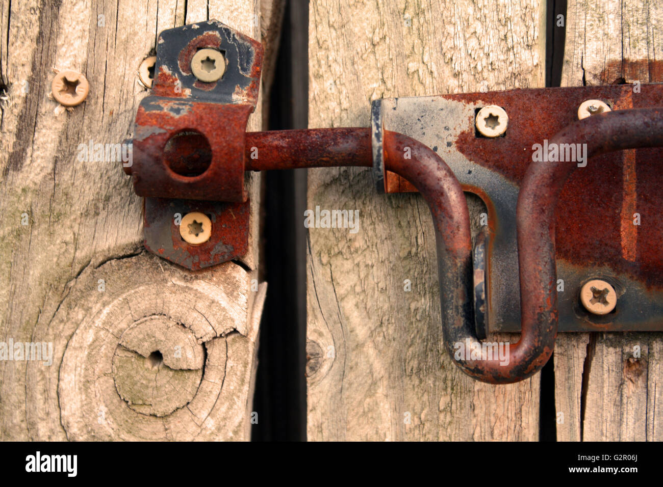 Rusted Gate Lock Stock Photo - Alamy