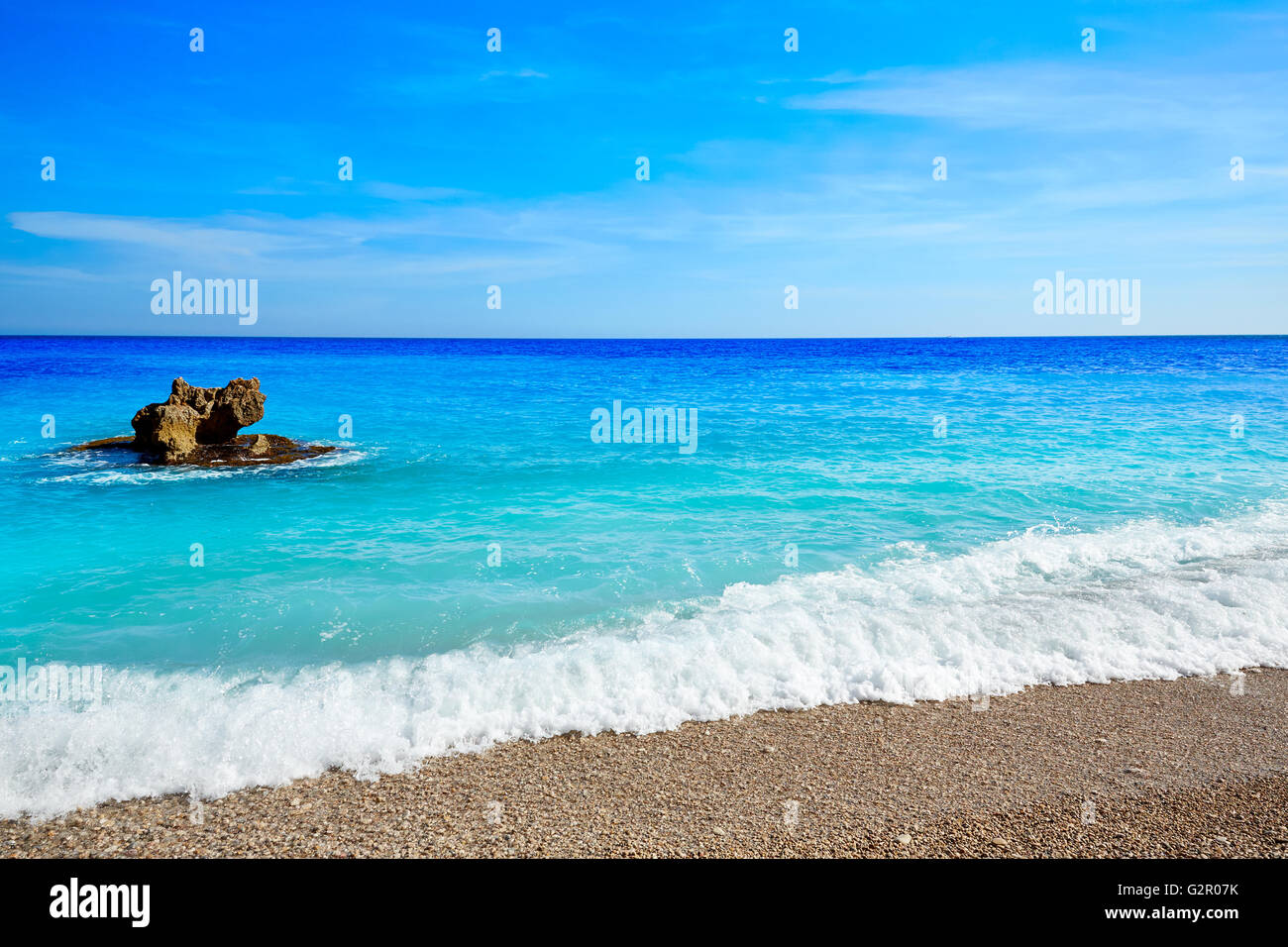 Cala del Moraig beach in Benitatxell of Alicante in Spain Stock Photo ...