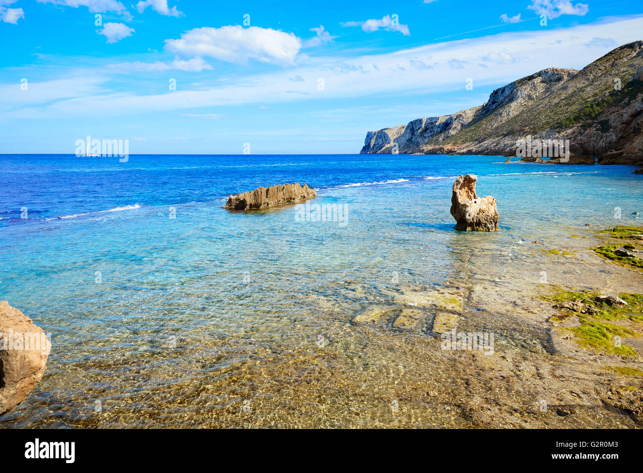 Denia Las rotas beach near Sant Antonio cape of alicante spain Stock ...