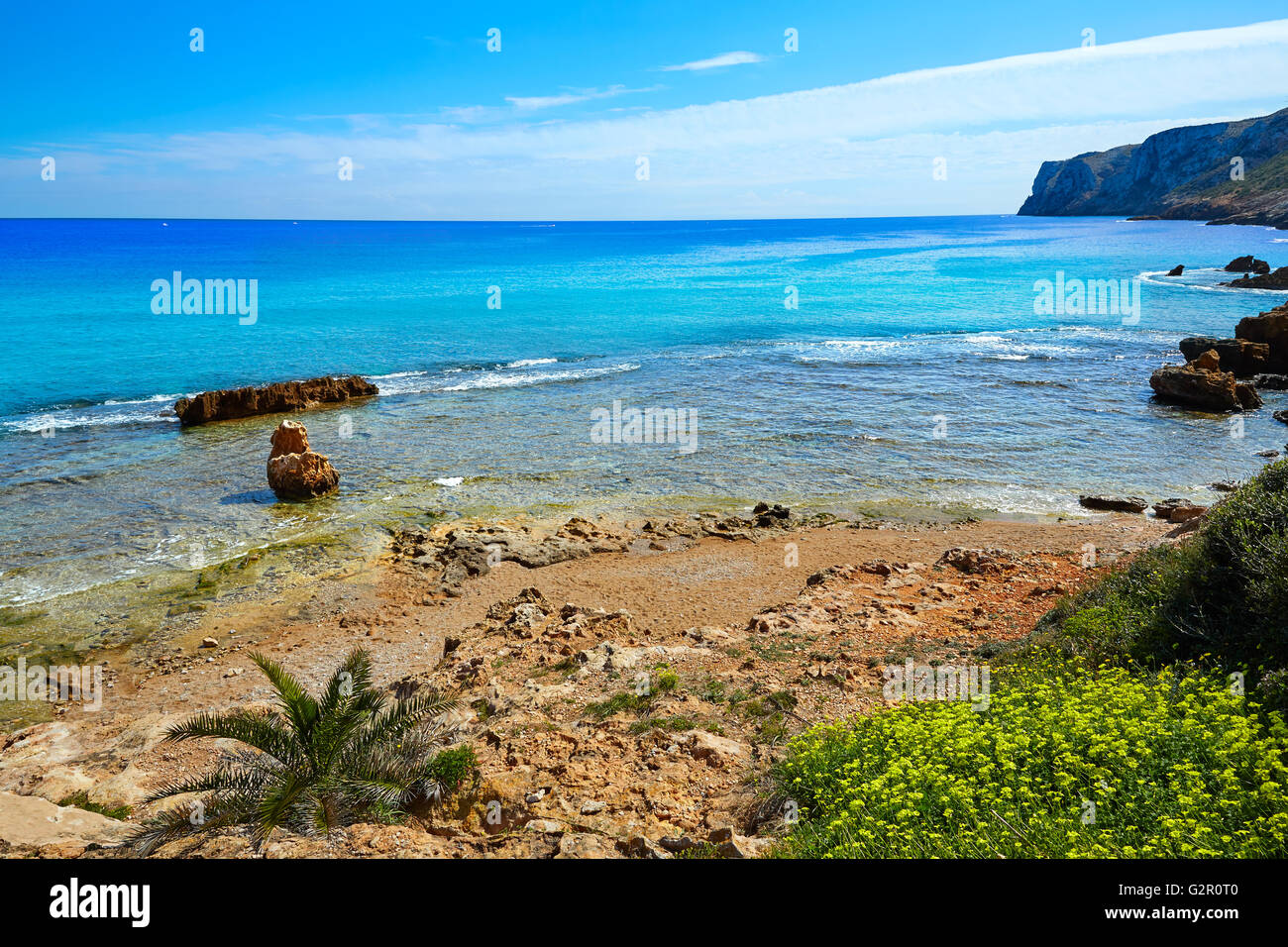 Denia Las rotas beach near Sant Antonio cape of alicante spain Stock ...
