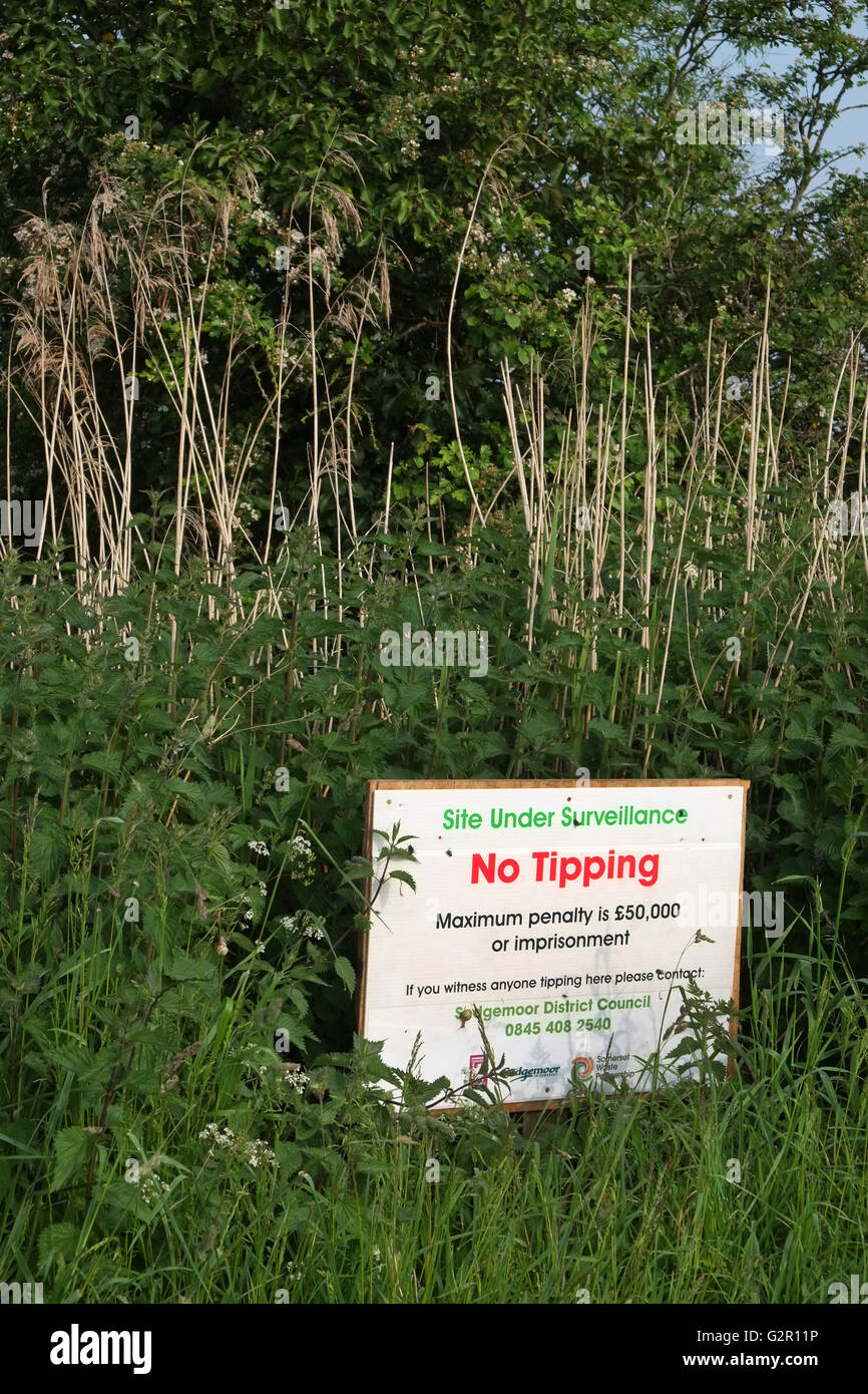 No tipping sign, Maximum penalty £50,000 site under surveillance, fly ...