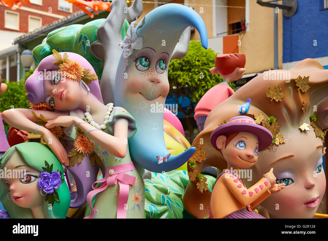 Fallas fest popular figures will burn in March 19 th night yearly Stock ...