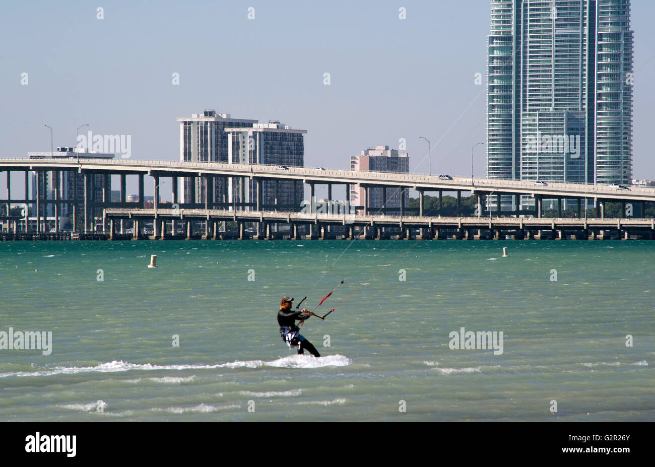 Kitesurfing in Miami, Florida Stock Photo - Alamy