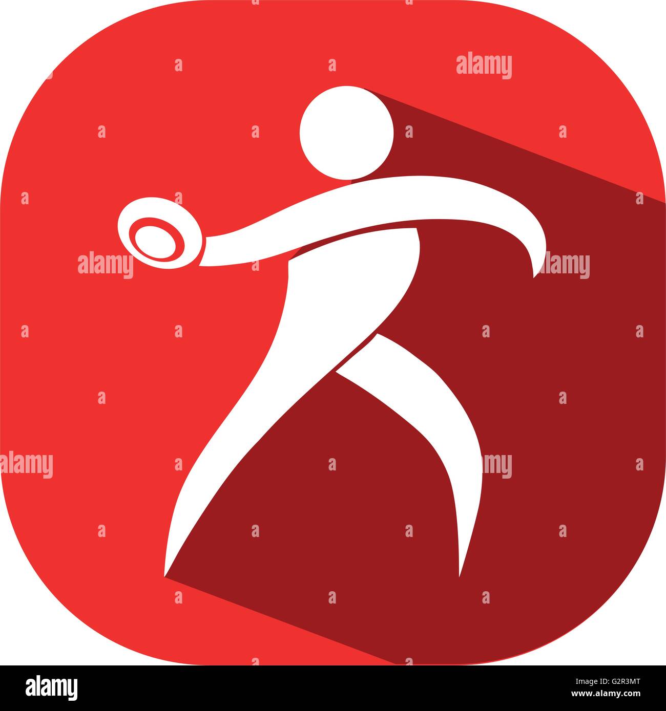 Square icon of athlete throwing discus illustration Stock Vector Image ...