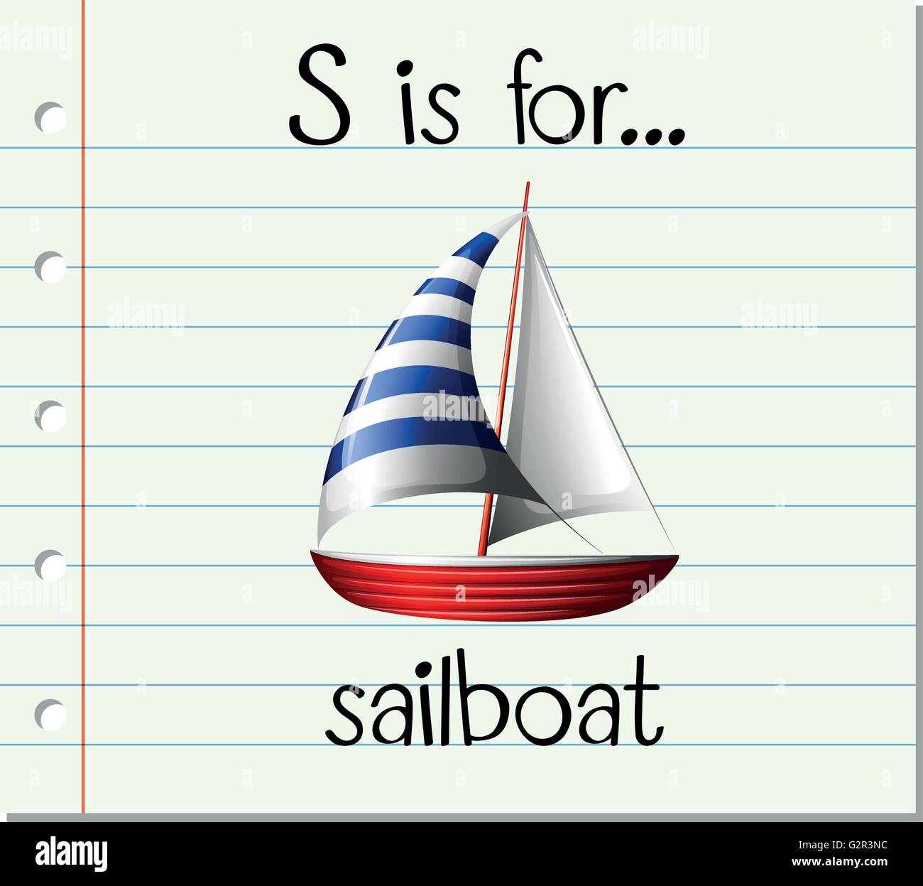 Flashcard letter S is for sailboat illustration Stock Vector Image ...