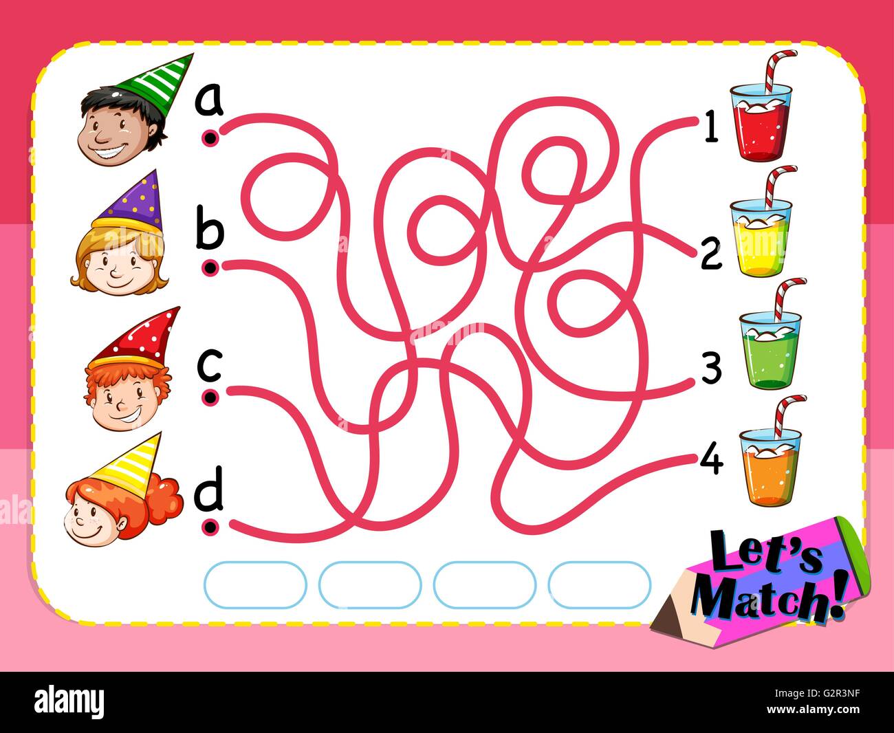 Game template for matching things and people illustration Stock Vector ...