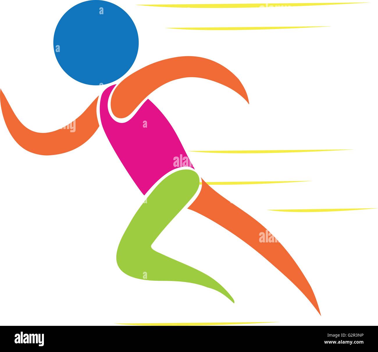 Colorful icon of man running illustration Stock Vector Image & Art - Alamy