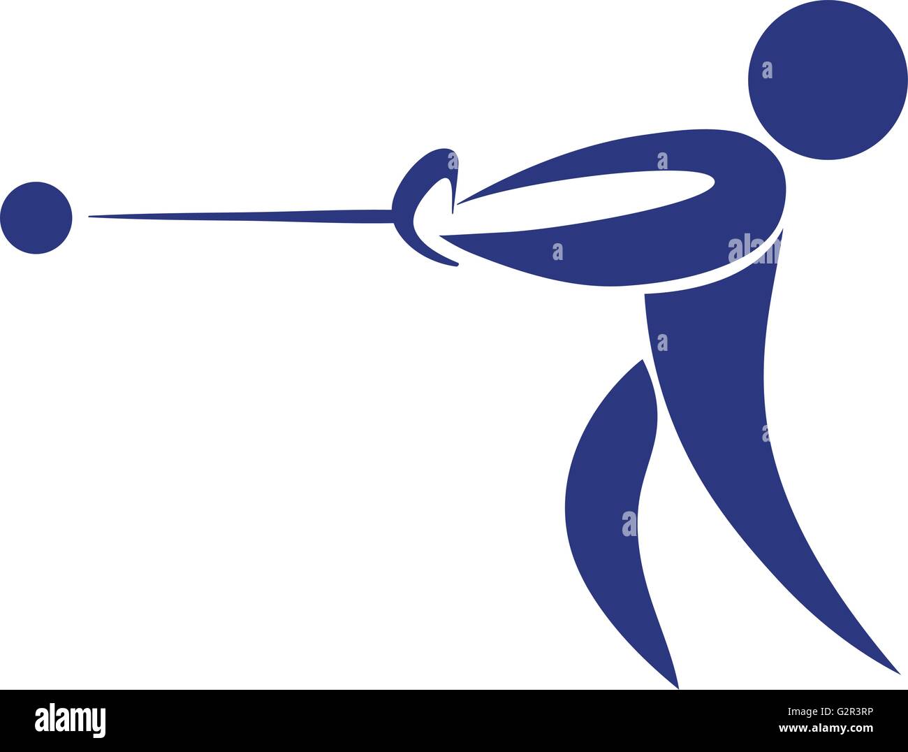 Icon of man with hammer throwing illustration Stock Vector Image & Art ...