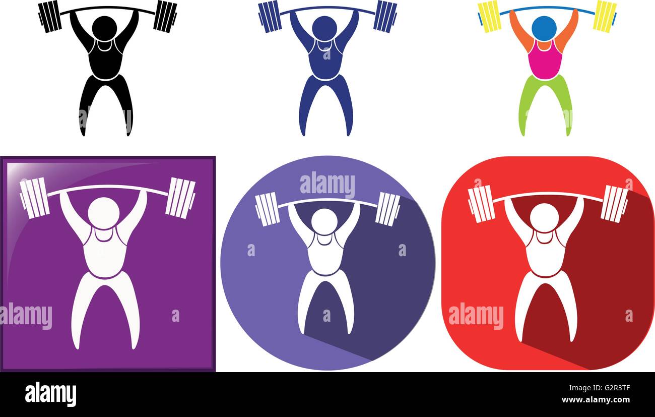 Three sport icon designs for weightlifting illustration Stock Vector ...