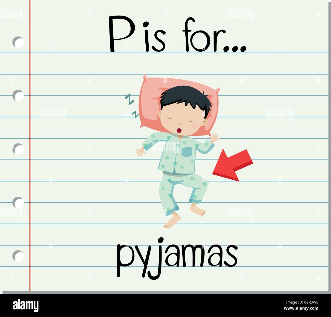 Flashcard letter P is for pyjamas illustration Stock Vector Image & Art ...