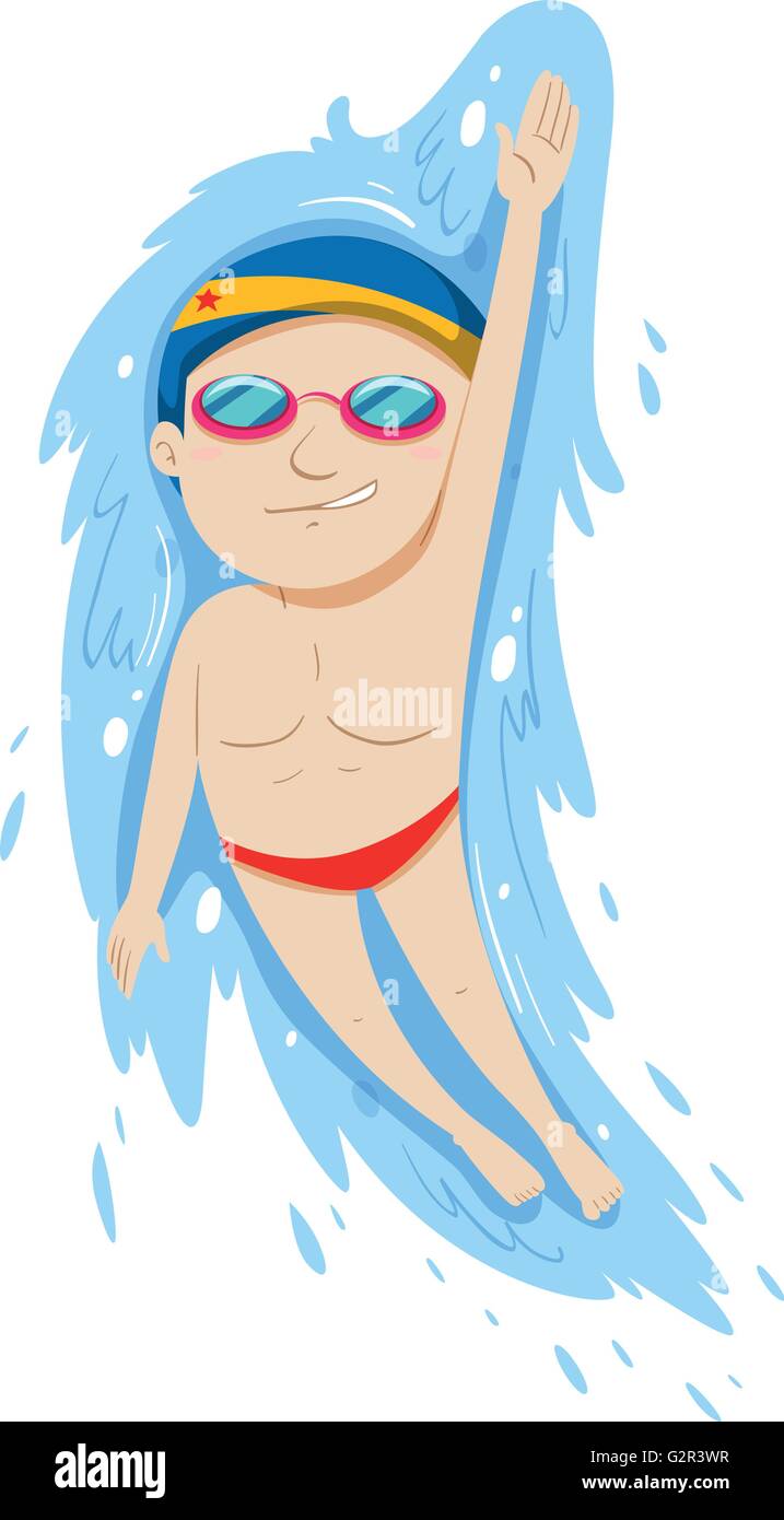 Man swimming in pool Stock Vector Images - Alamy