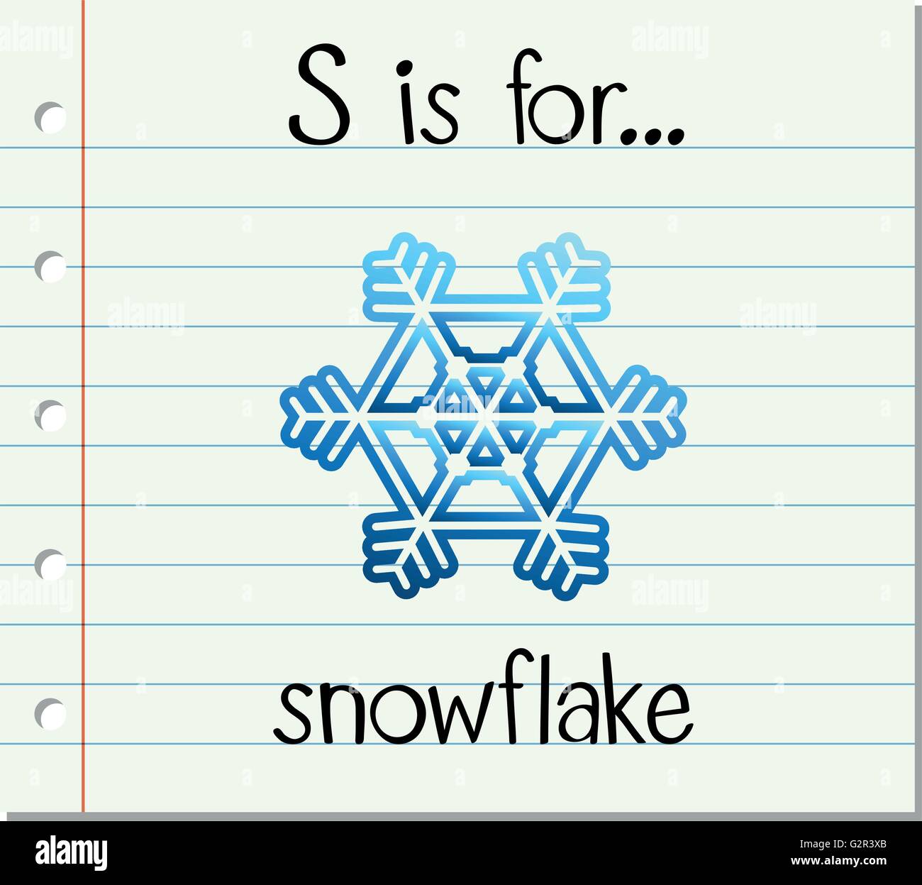 Flashcard letter S is for snowflake illustration Stock Vector Image ...