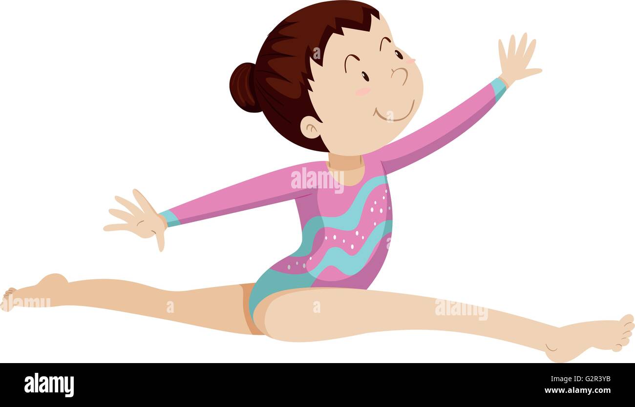 Woman athlete doing gymnastics illustration Stock Vector Image & Art ...
