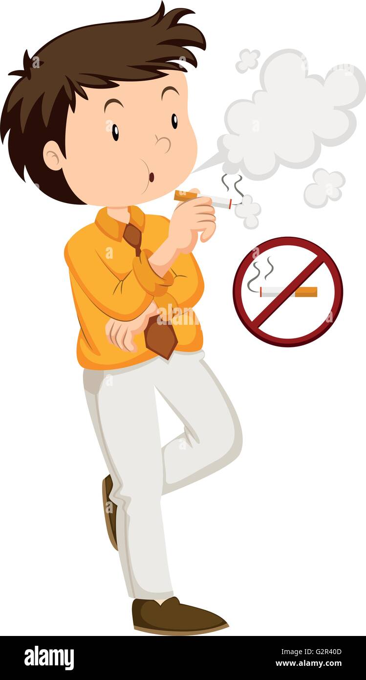 Man smoking and non-smoking sign illustration Stock Vector Image & Art ...