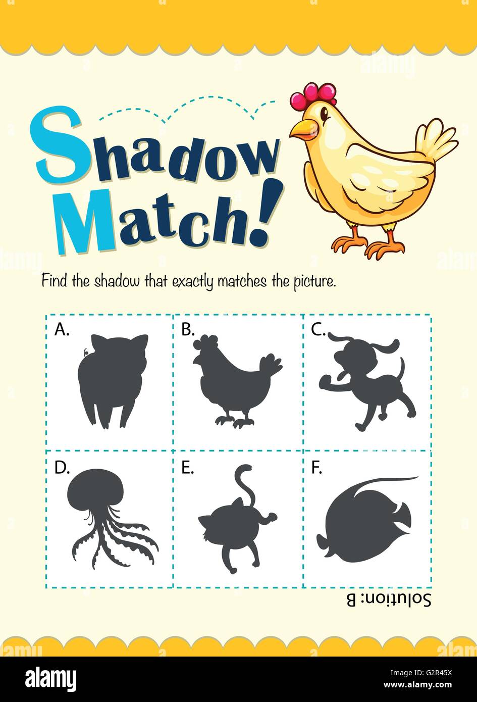Game template for shadow matching illustration Stock Vector Image & Art ...