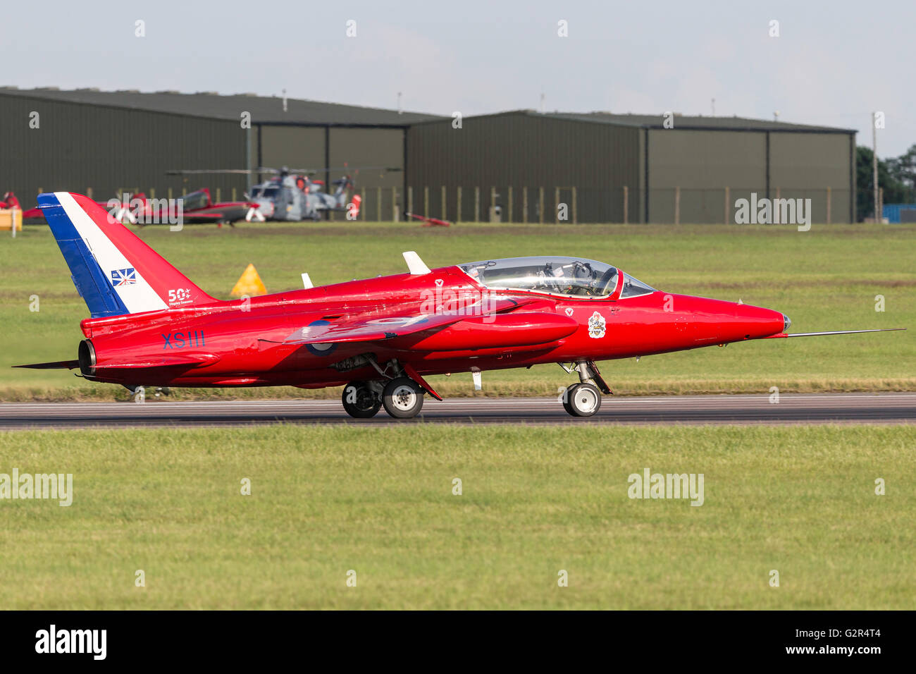 Former Royal Air Force (RAF) Red Arrows Folland Gnat vintage jet G-TIMM ...
