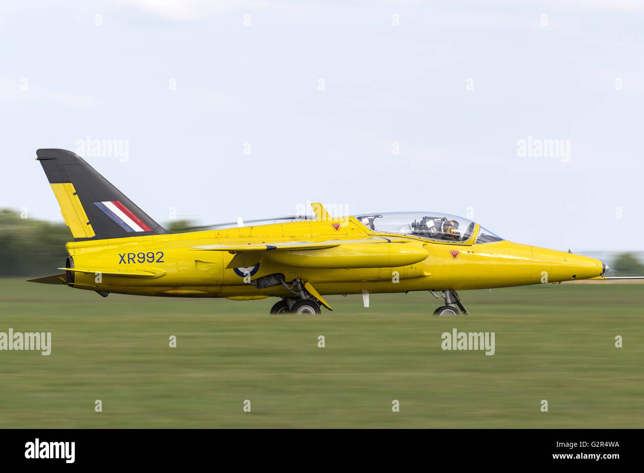 Former Royal Air Force (RAF) Hawker Siddeley Gnat vintage jet G-MOUR ...