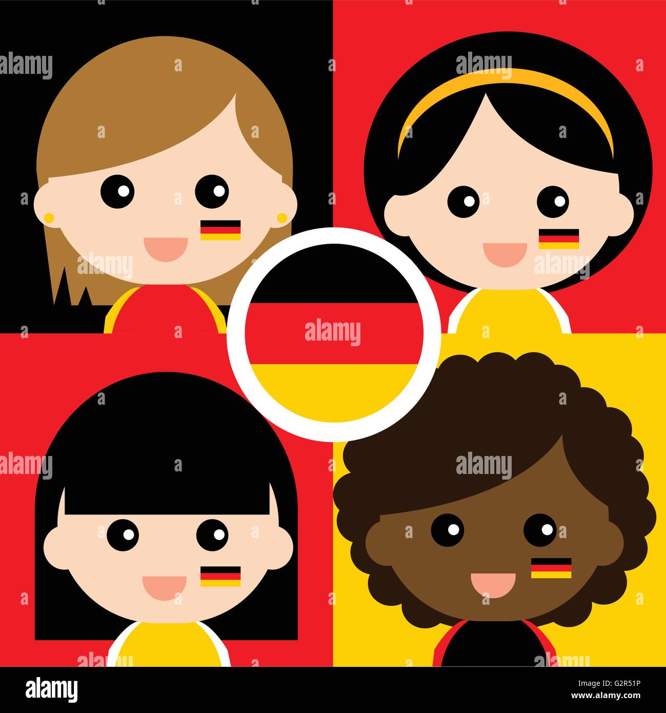 Group of happy Germany's supporters Stock Vector Image & Art - Alamy