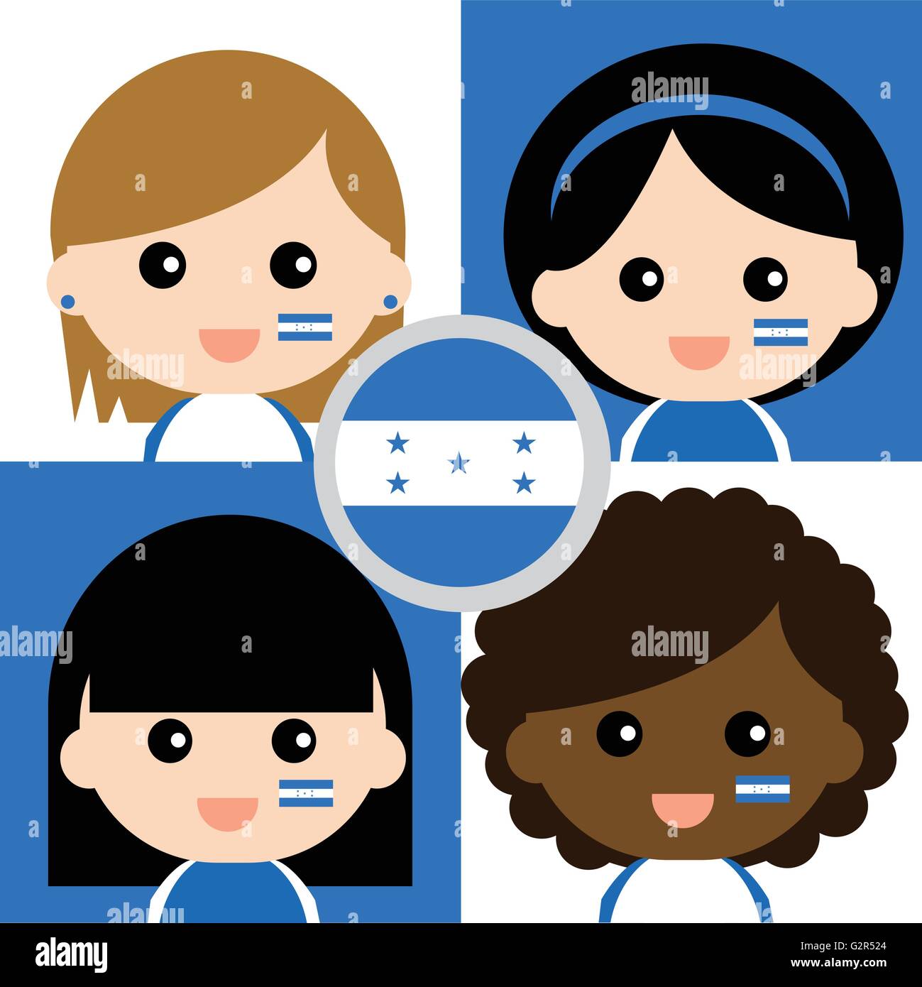 Group of happy Honduras's supporters Stock Vector Image & Art - Alamy