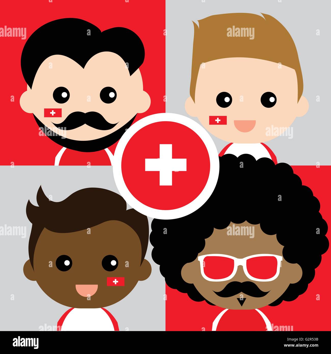 Group of happy Switzerland's supporters Stock Vector Image & Art - Alamy