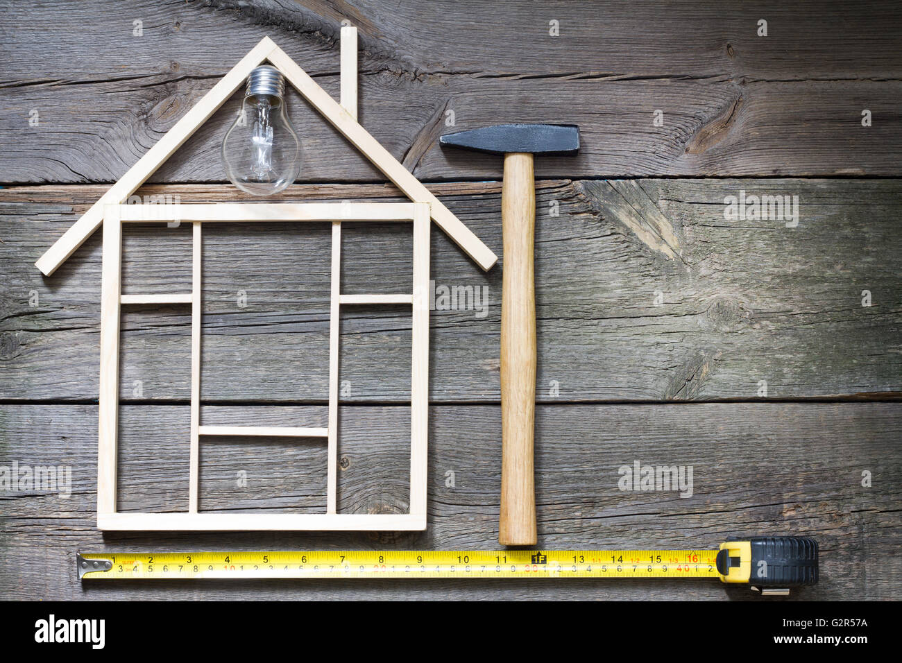 Home renovation construction tools background with tools Stock Photo ...
