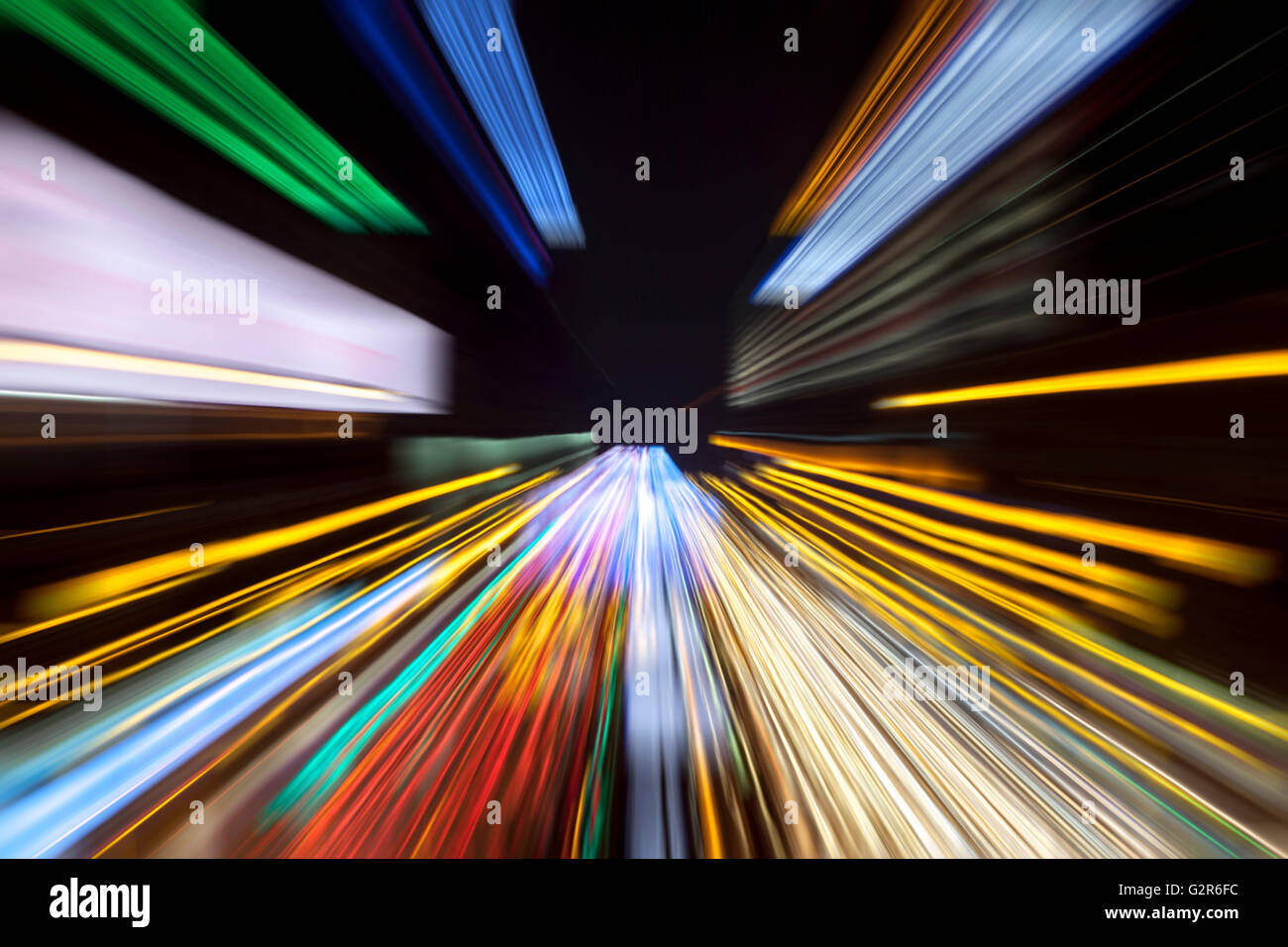 Colorful speed light trails zoom effect - speed concept Stock Photo - Alamy